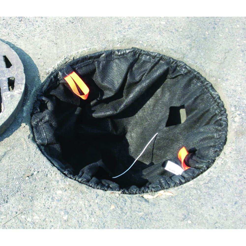 Round, Bag Style Storm SentinelÂ® Catch Basin Insert, Adjustable, Blac ...