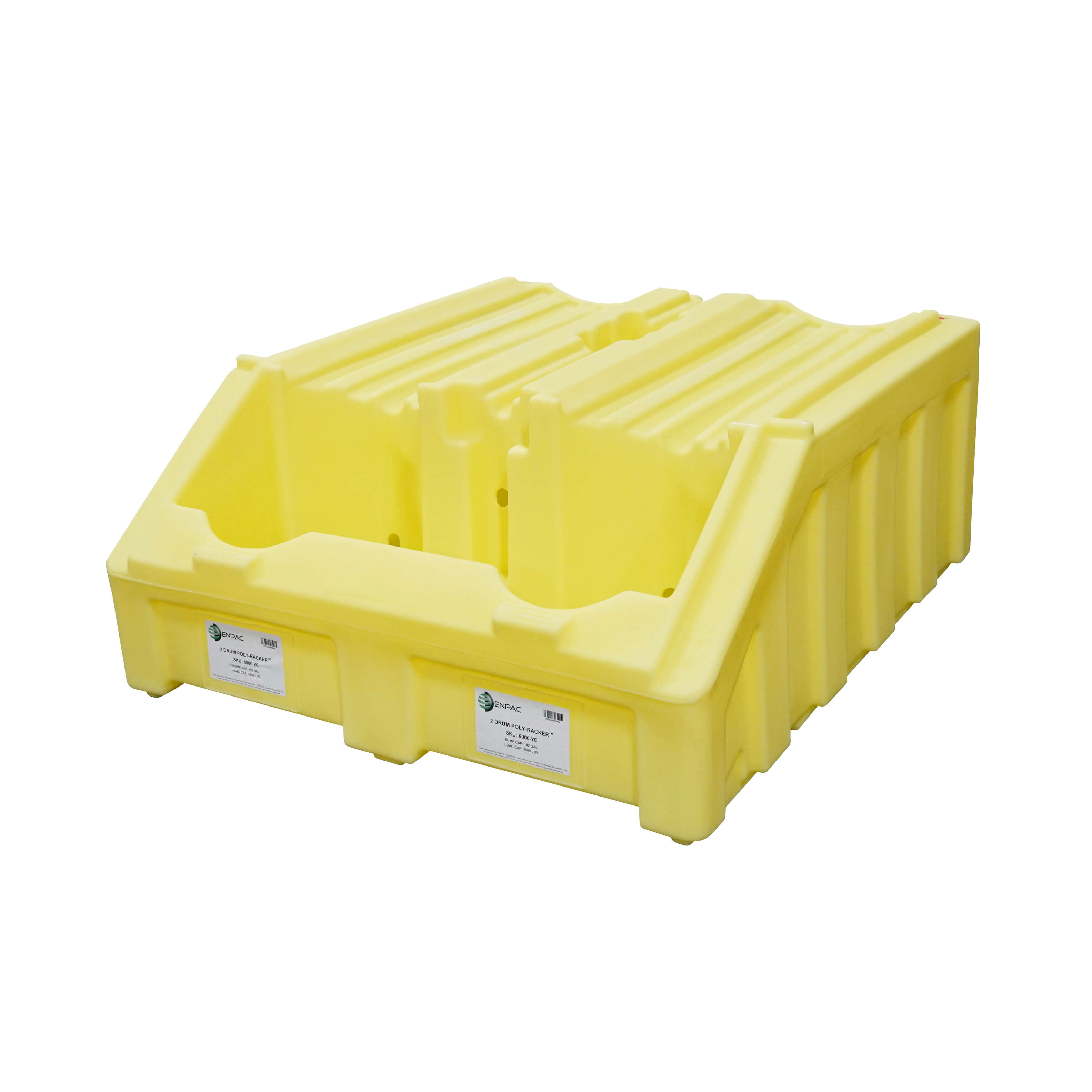 6000-YE 2 Drum Poly-Racker Drum Dispensing System, Yellow - SpilKleen